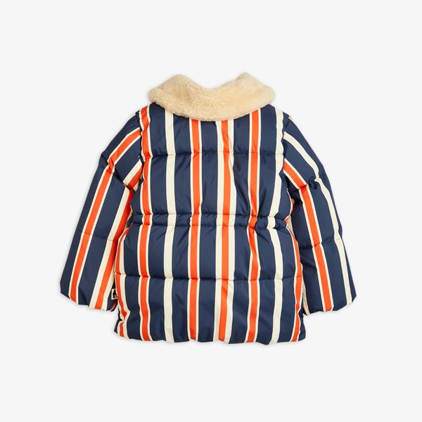 Panda Kids Faux Fur Puffer Jacket Navy | Mini Rodini