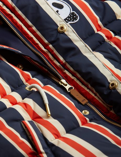 Panda Kids Faux Fur Puffer Jacket Navy | Mini Rodini