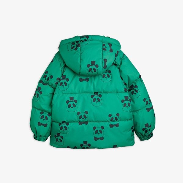 Upcycled Panda Puffer Jacket Green | Mini Rodini