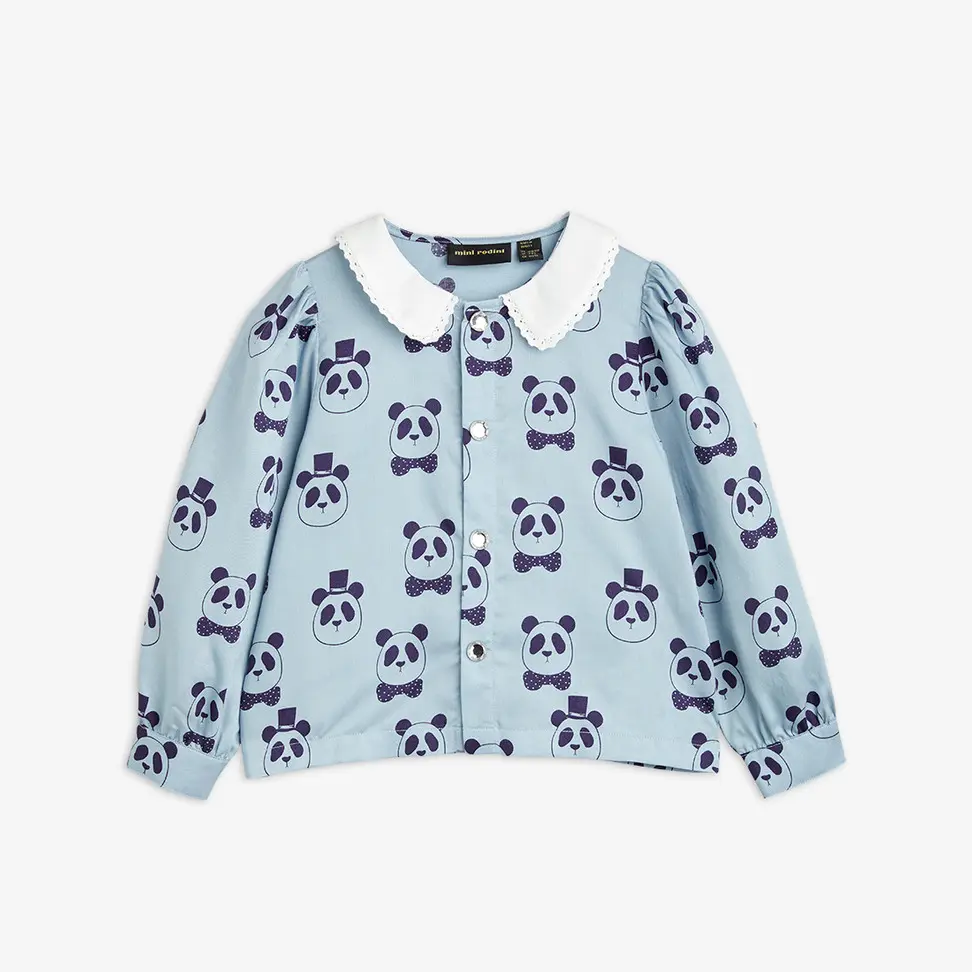 Panda Woven Blouse Navy | Mini Rodini